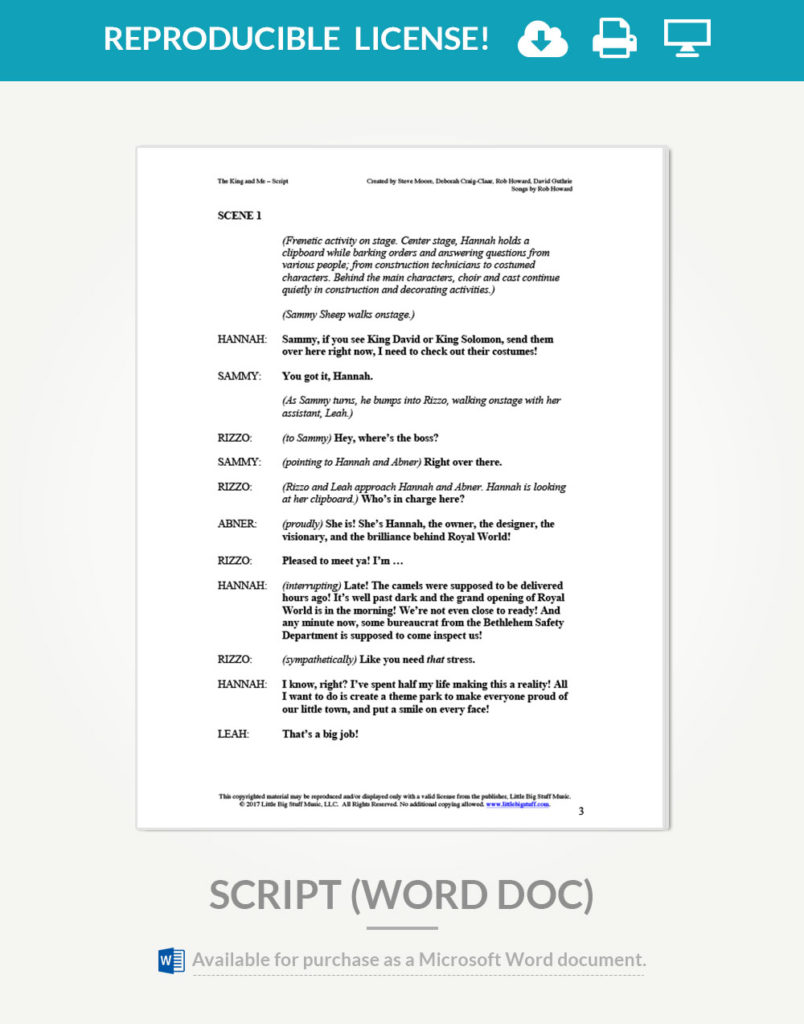 The King and Me Reproducible Script & Lead Sheets – Little Big Stuff