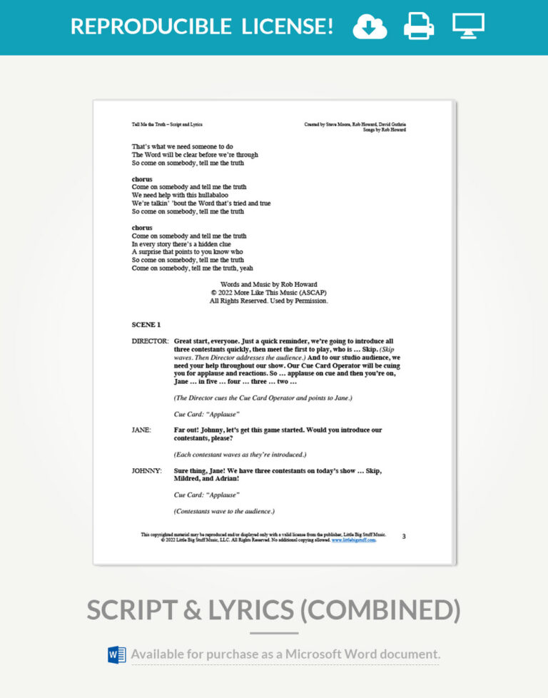 A Night Full of Stars Reproducible Script & Lyrics – Little Big Stuff