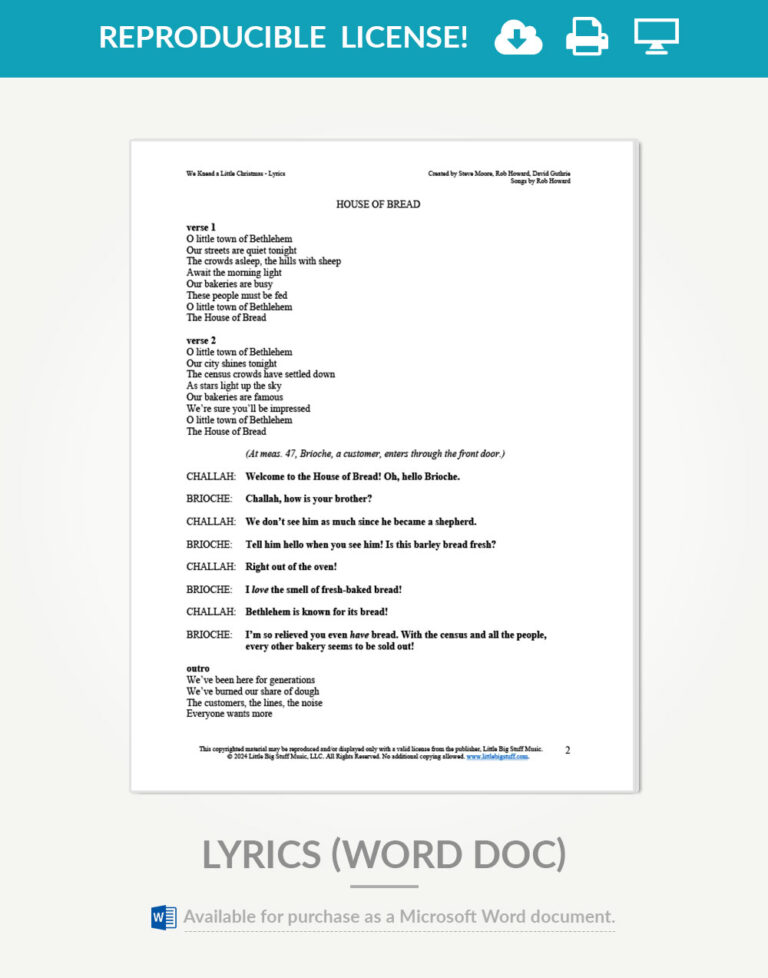 We Knead a Little Christmas Reproducible Script & Lyrics – Little Big Stuff