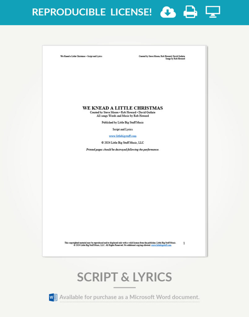 We Knead a Little Christmas Reproducible Script & Lyrics – Little Big Stuff
