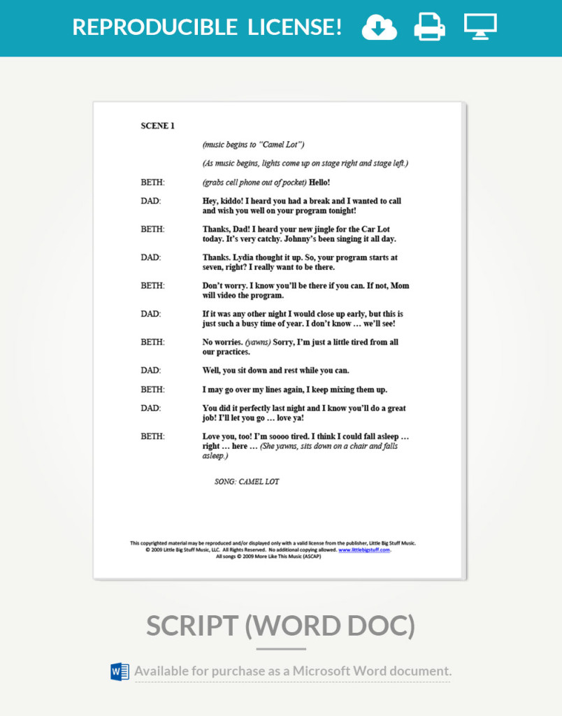 Camel Lot Reproducible Script & Lead Sheets – Little Big Stuff